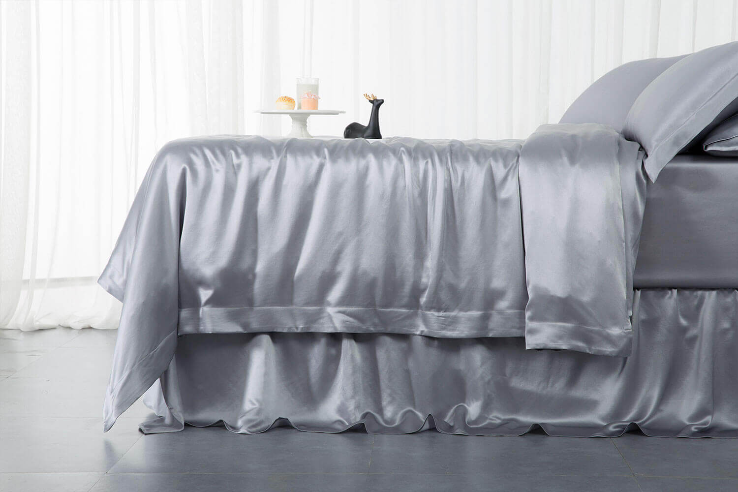 Silver Grey Mulberry Silk Flat Sheet | Australia | Silk Only